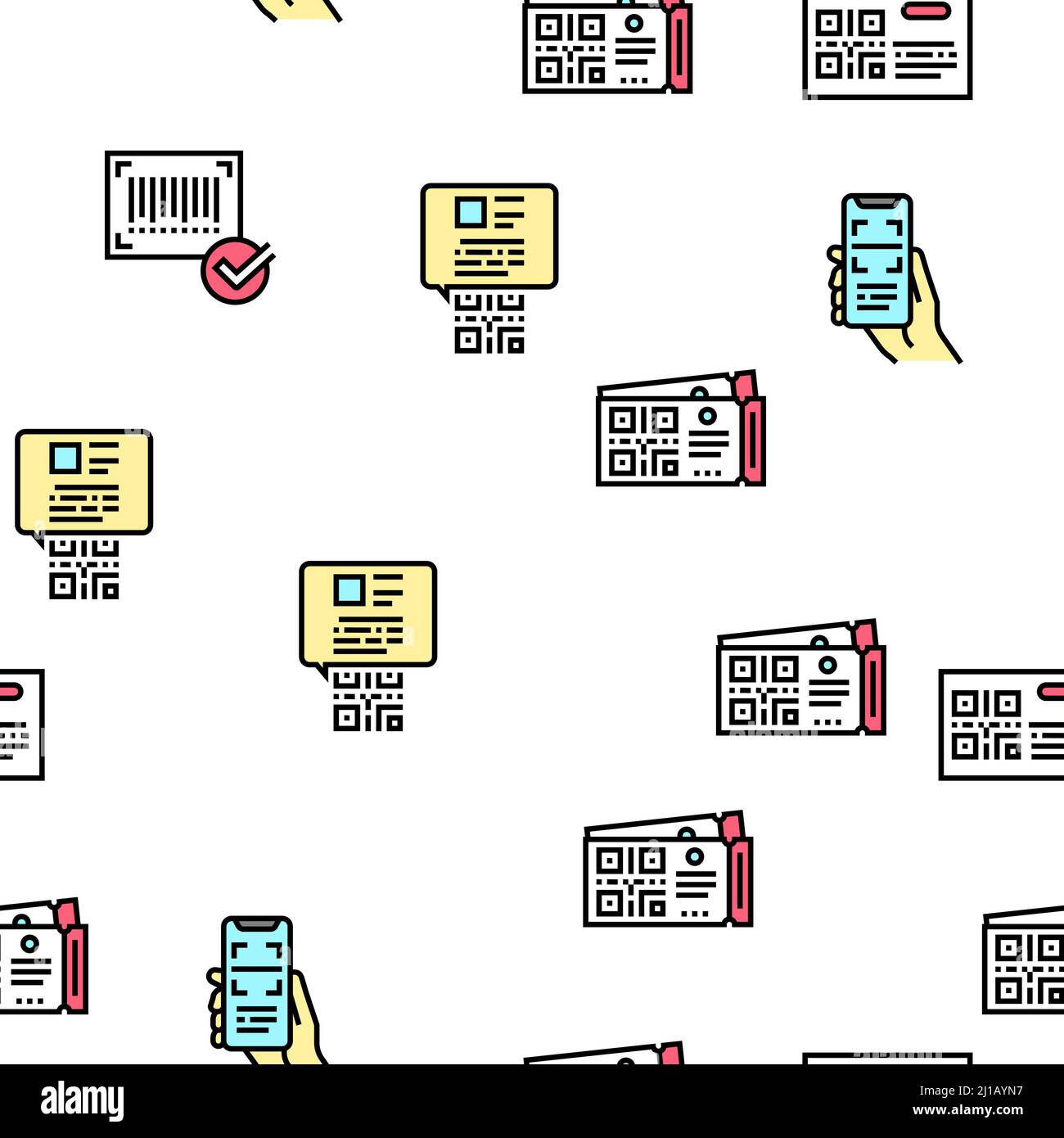 Qr Code Identification Vector Seamless Pattern Stock Vector Image & Art ...