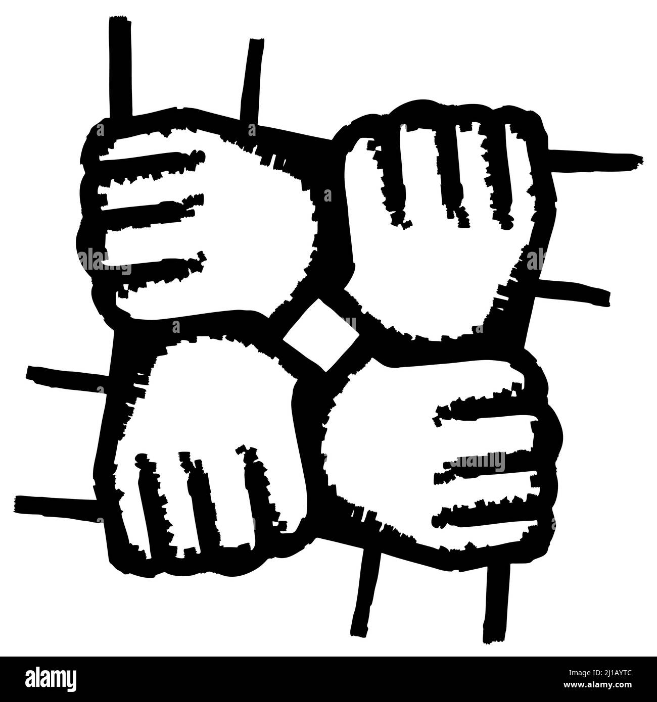 Hands joined together Stock Vector Images - Alamy