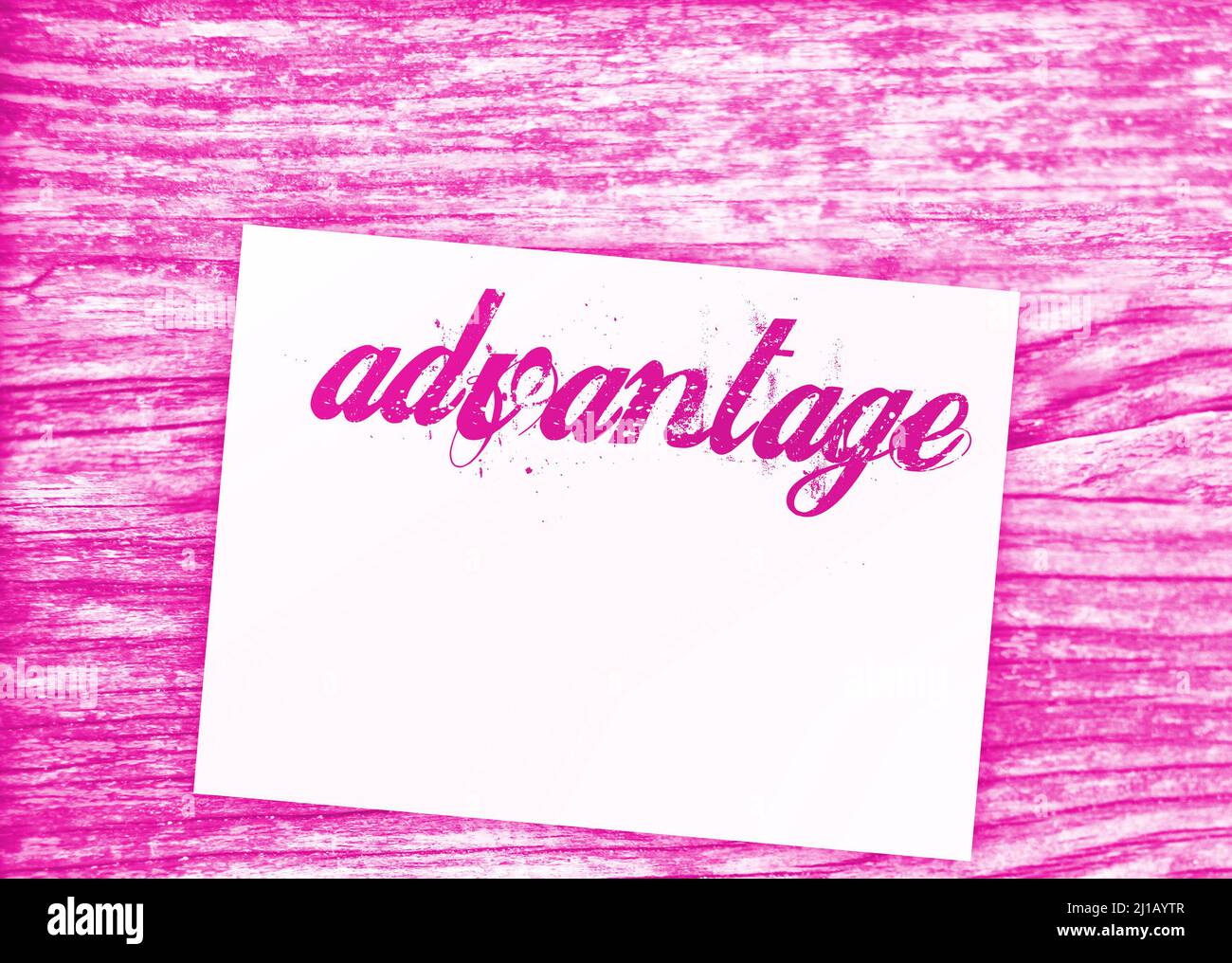 Advantage word on page and paper dollar signs around on wooden table ...