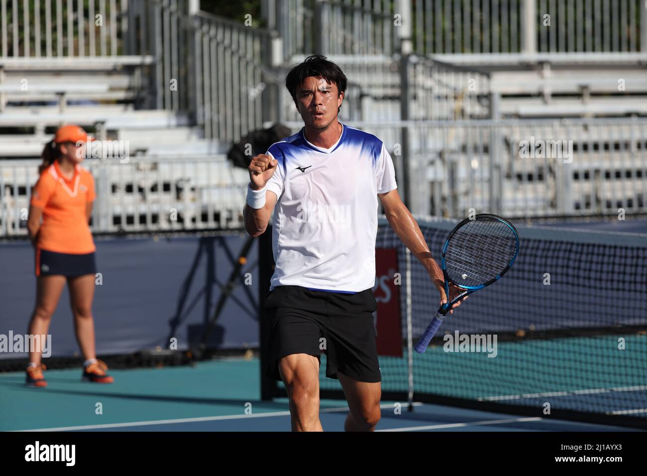 Miami Gardens, Florida, USA. 23rd Mar, 2022. Taro Daniel on day 3 of ...