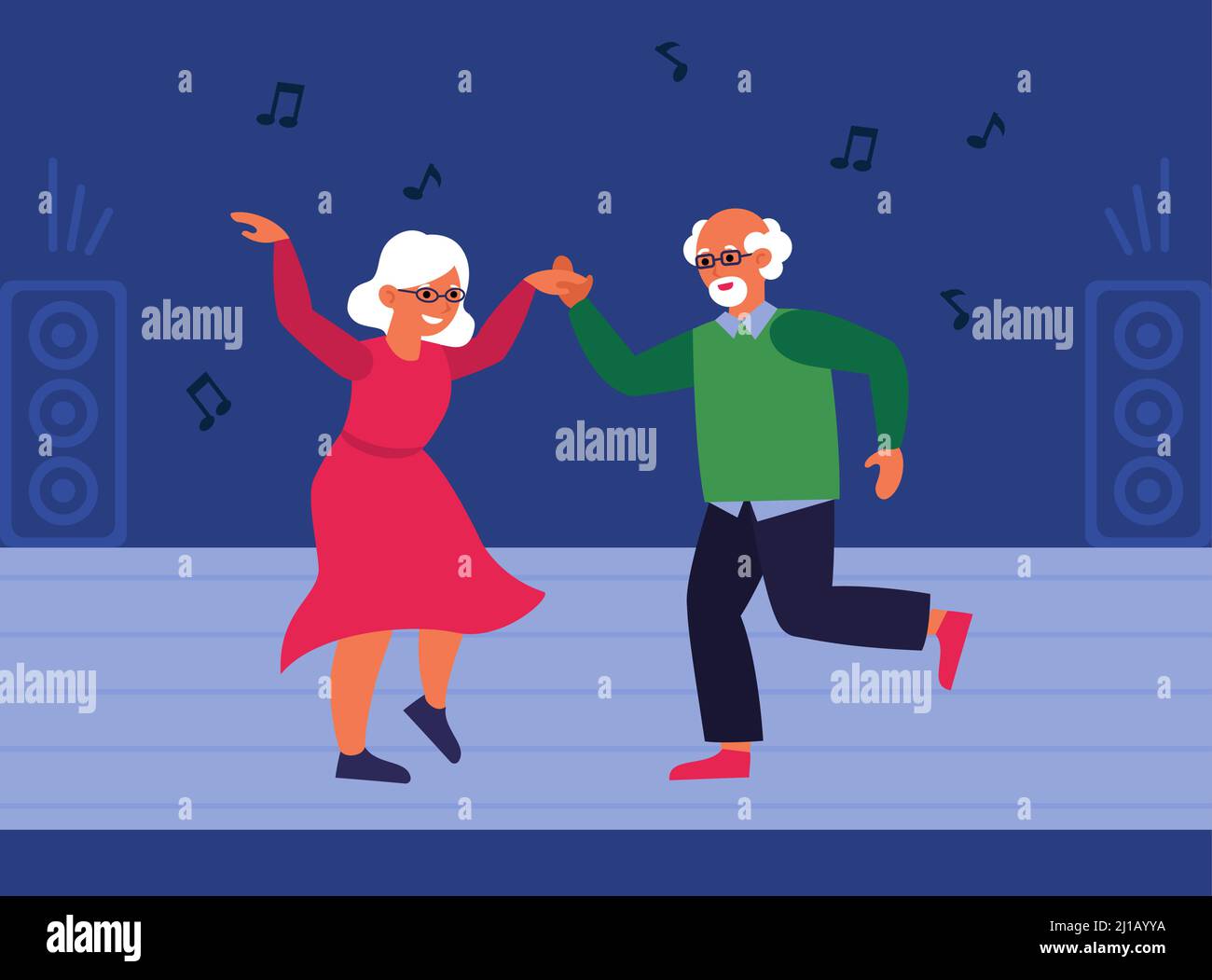 Old woman dancing dance floor Stock Vector Images - Alamy