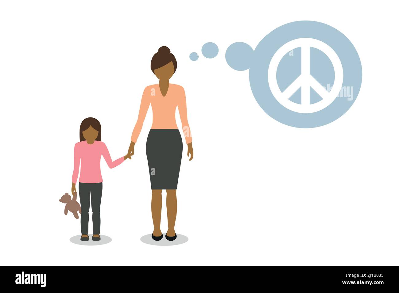 mother and child are thinking about peace Stock Vector Image & Art - Alamy
