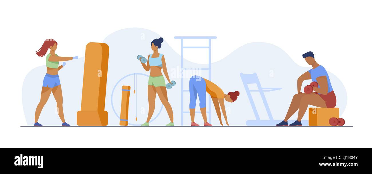 Cartoon bodybuilding men gym fitness hi-res stock photography and ...