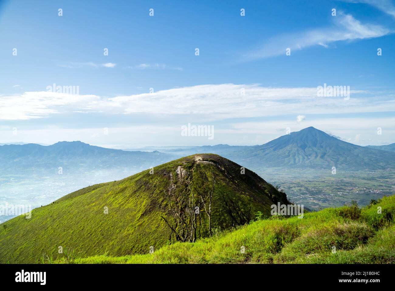 View of Indonesia's mountains with wide green grass Stock Photo - Alamy