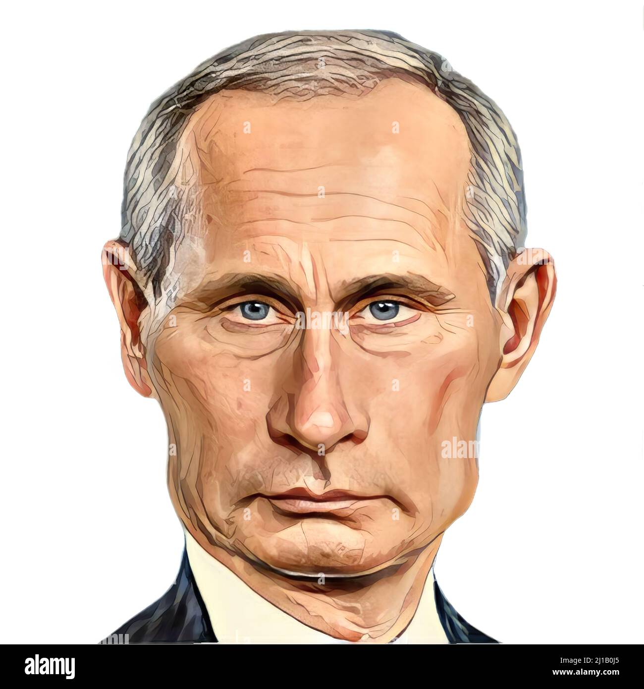 Russian president Vladimir Putin, caricature face, young Stock Photo ...