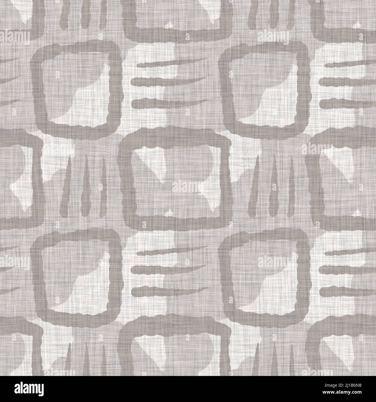 French gray geometric linen seamless pattern. Tonal farmhouse cottage ...