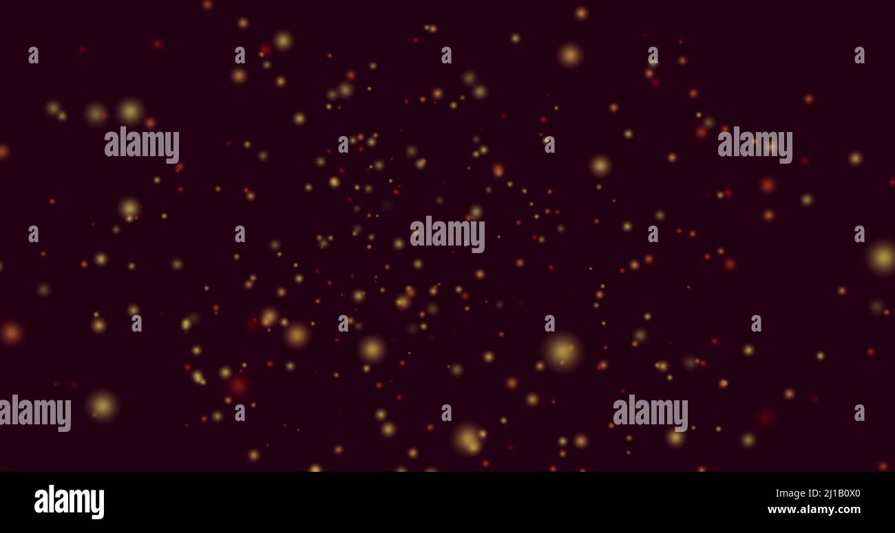 Image of yellow and red spots of light flying in hypnotic motion on ...