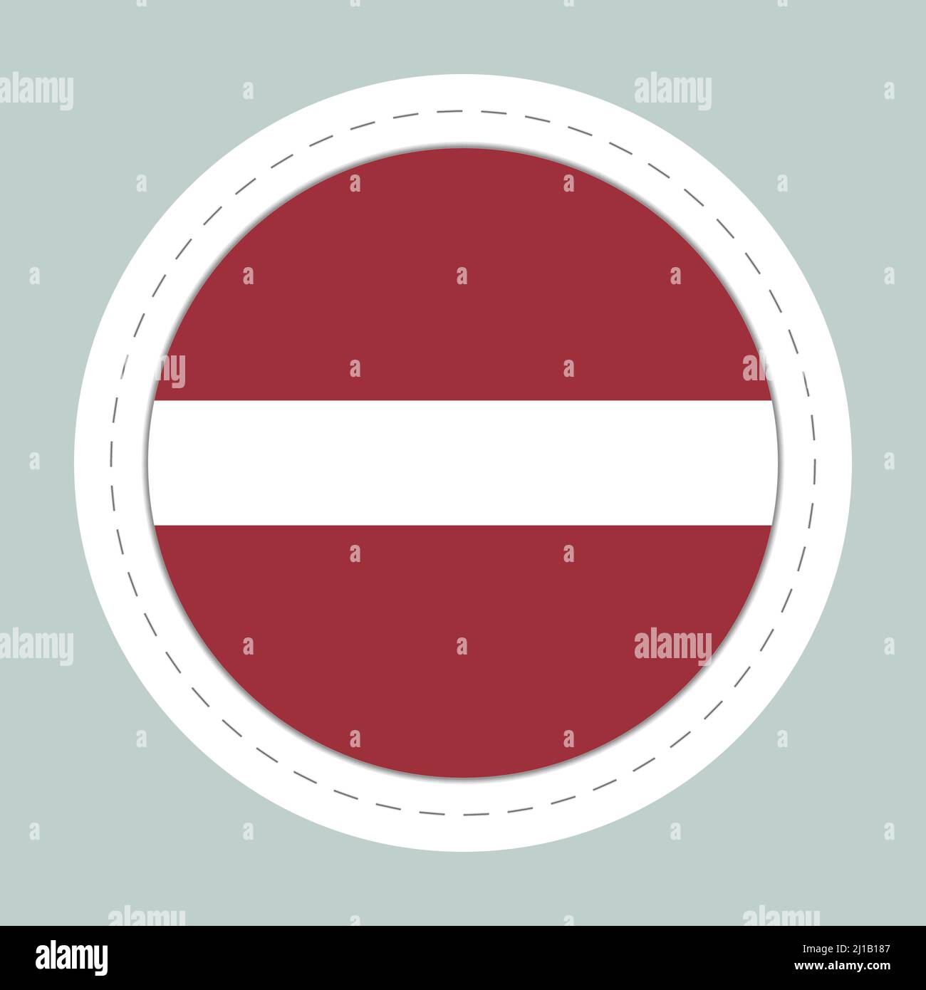 Sticker ball with flag of Latvia. Round sphere, template icon. Latvian ...