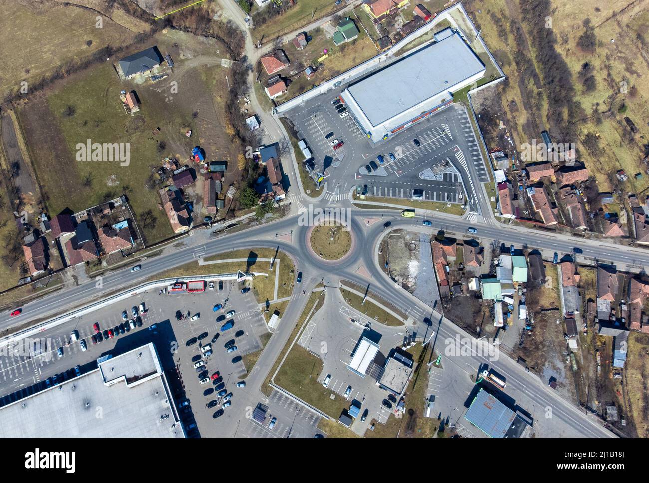 A top view of a roundabout Stock Photo - Alamy