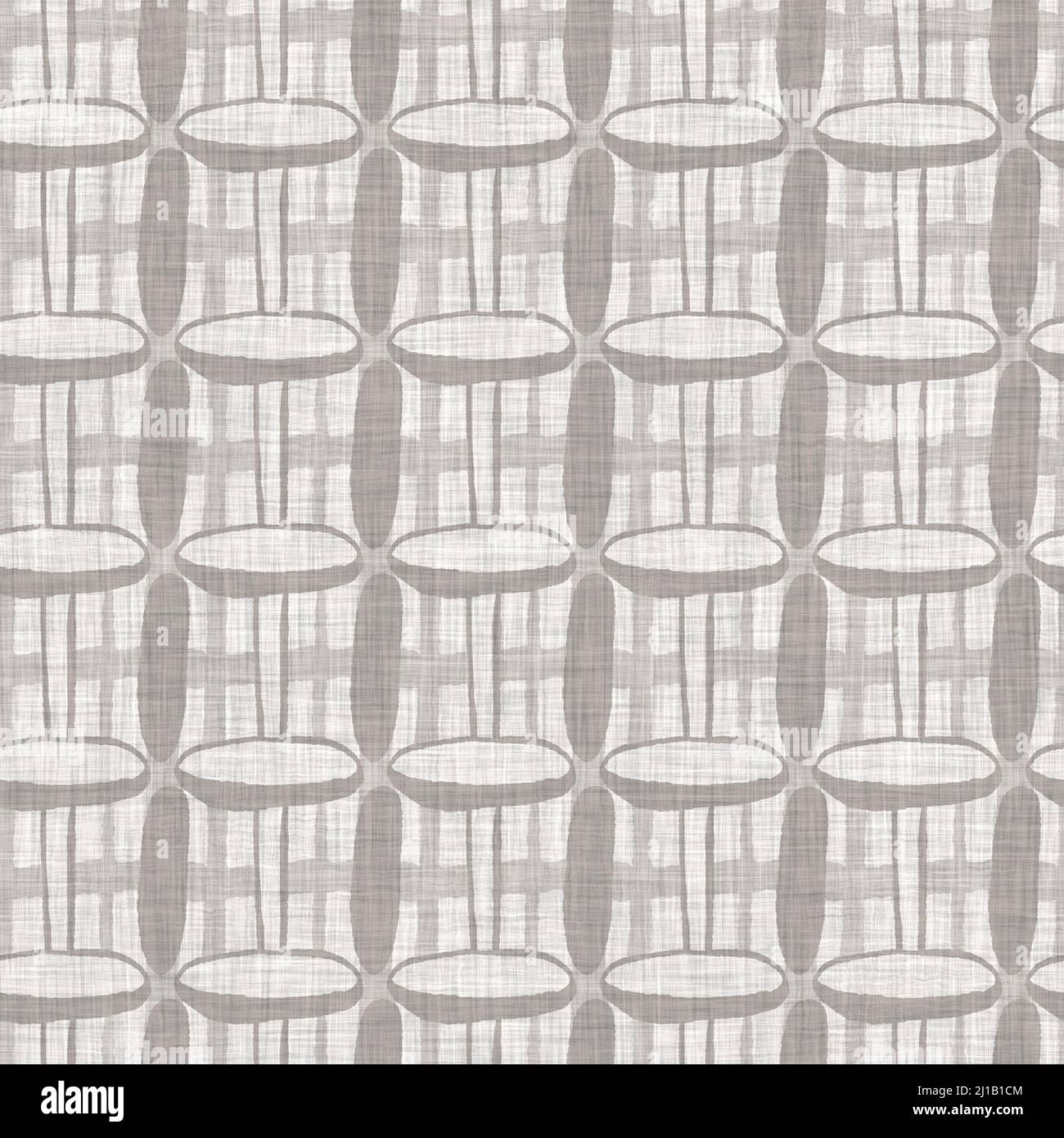French gray geometric linen seamless pattern. Tonal farmhouse cottage ...