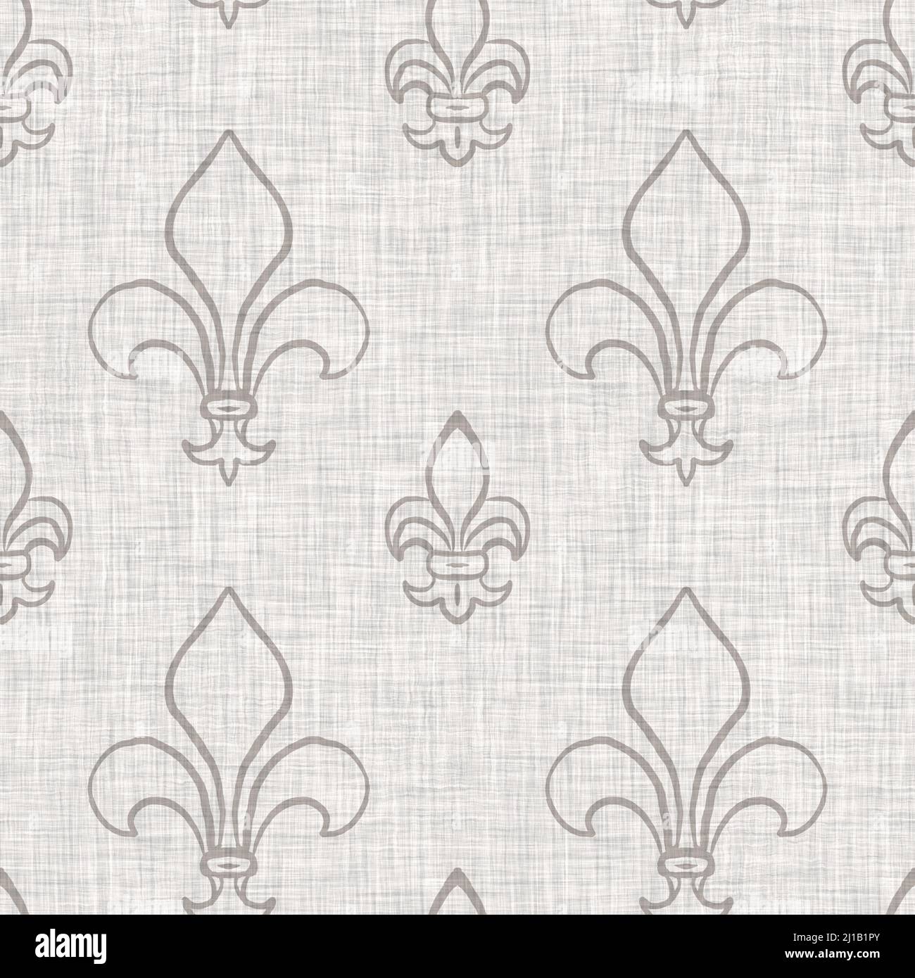 French fleur de lis royal lily seamless pattern. Farmhouse cottage ...