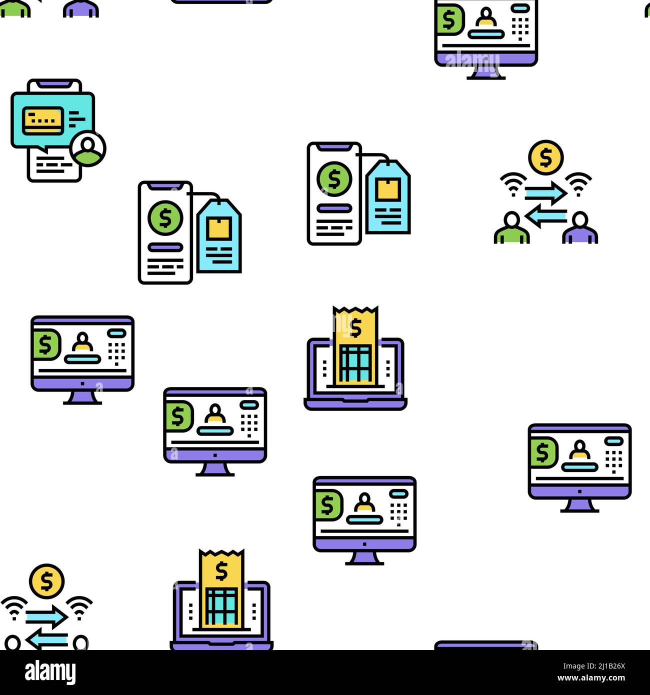 Online Banking Finance Vector Seamless Pattern Stock Vector Image & Art ...
