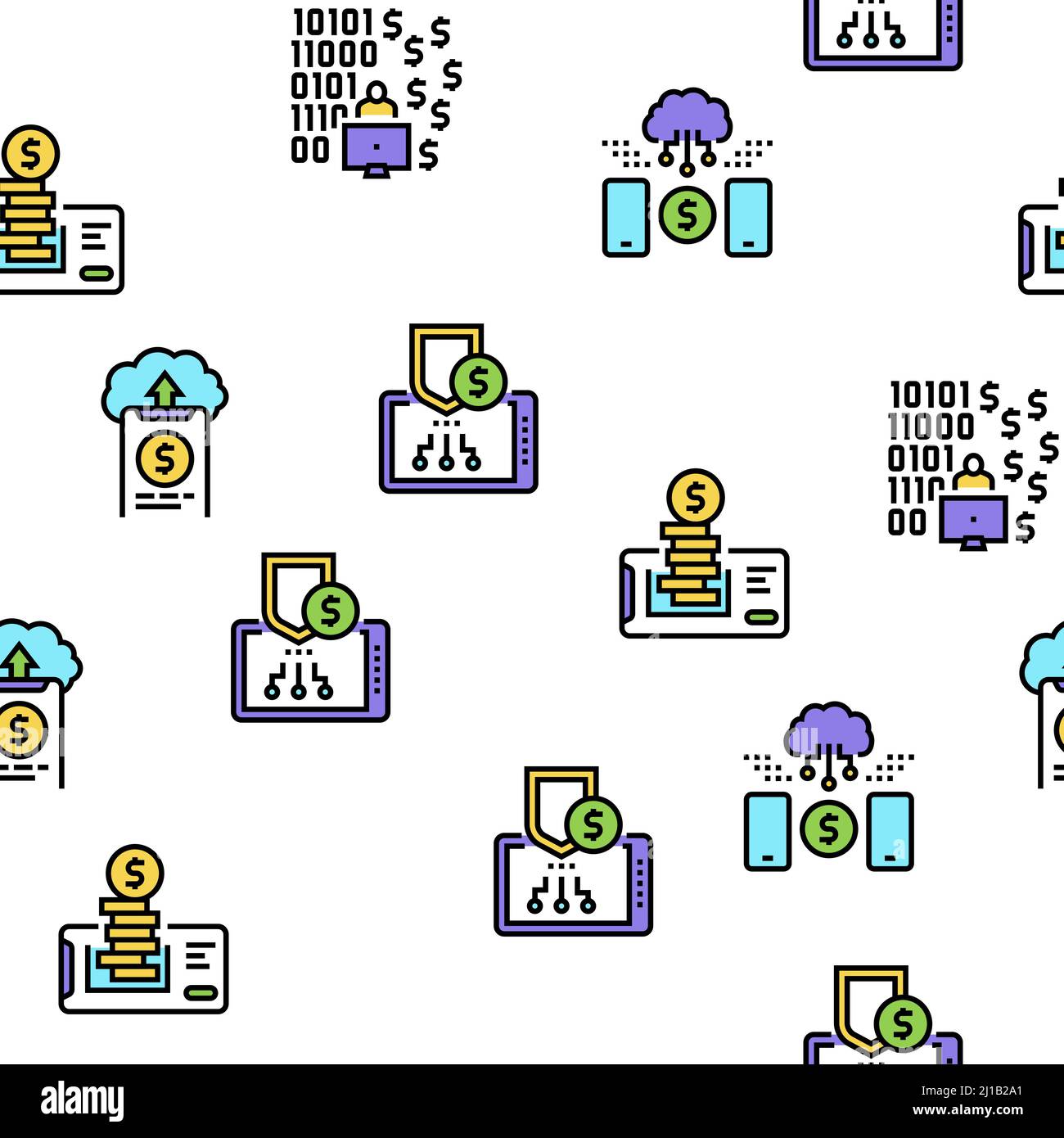 Online Banking Finance Vector Seamless Pattern Stock Vector Image & Art ...