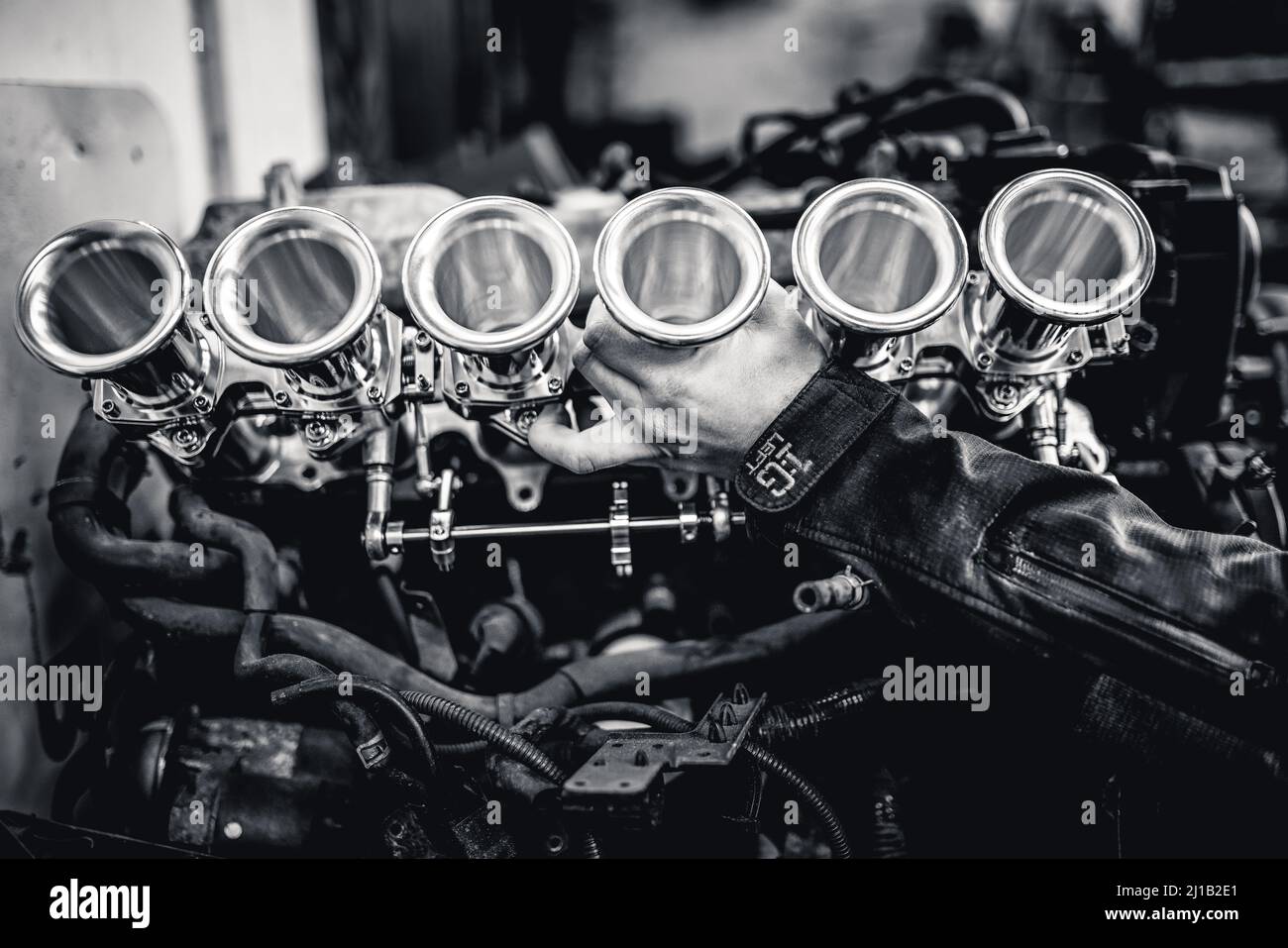 a close up photo of car engine Stock Photo - Alamy