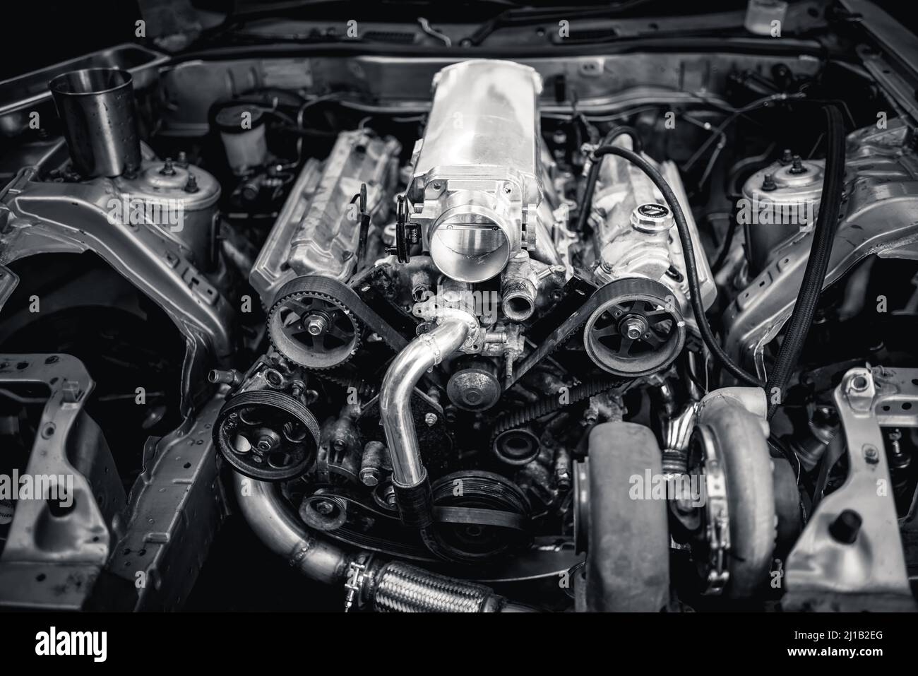 a close up photo of car engine Stock Photo - Alamy