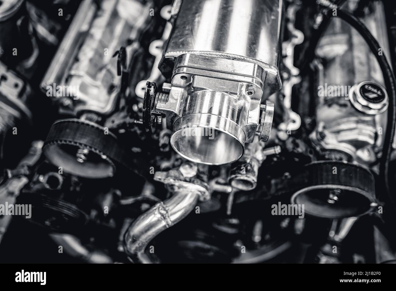 a close up photo of car engine Stock Photo - Alamy