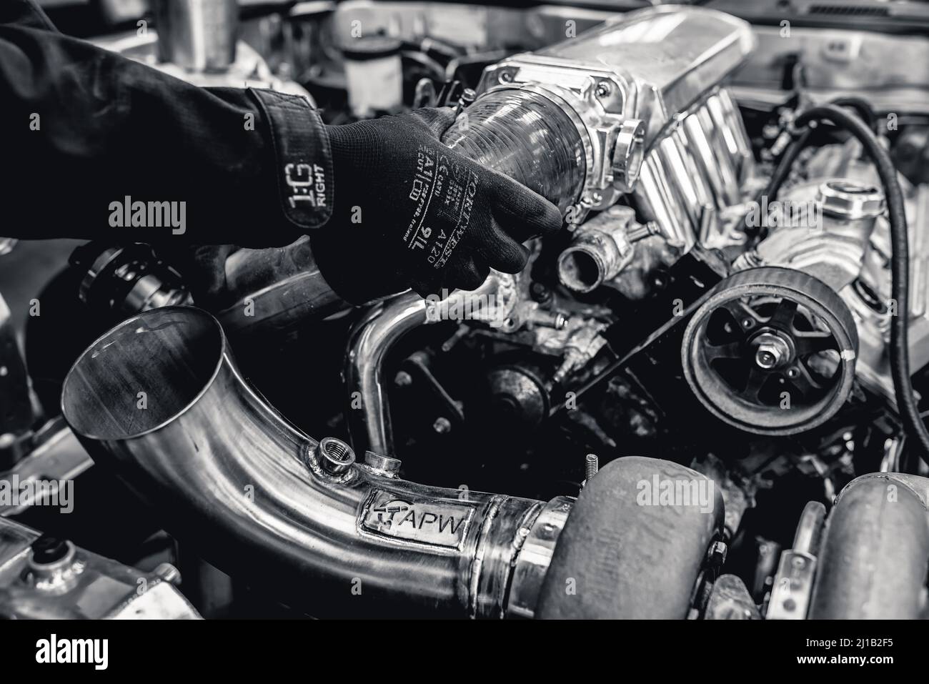 a close up photo of car engine Stock Photo - Alamy