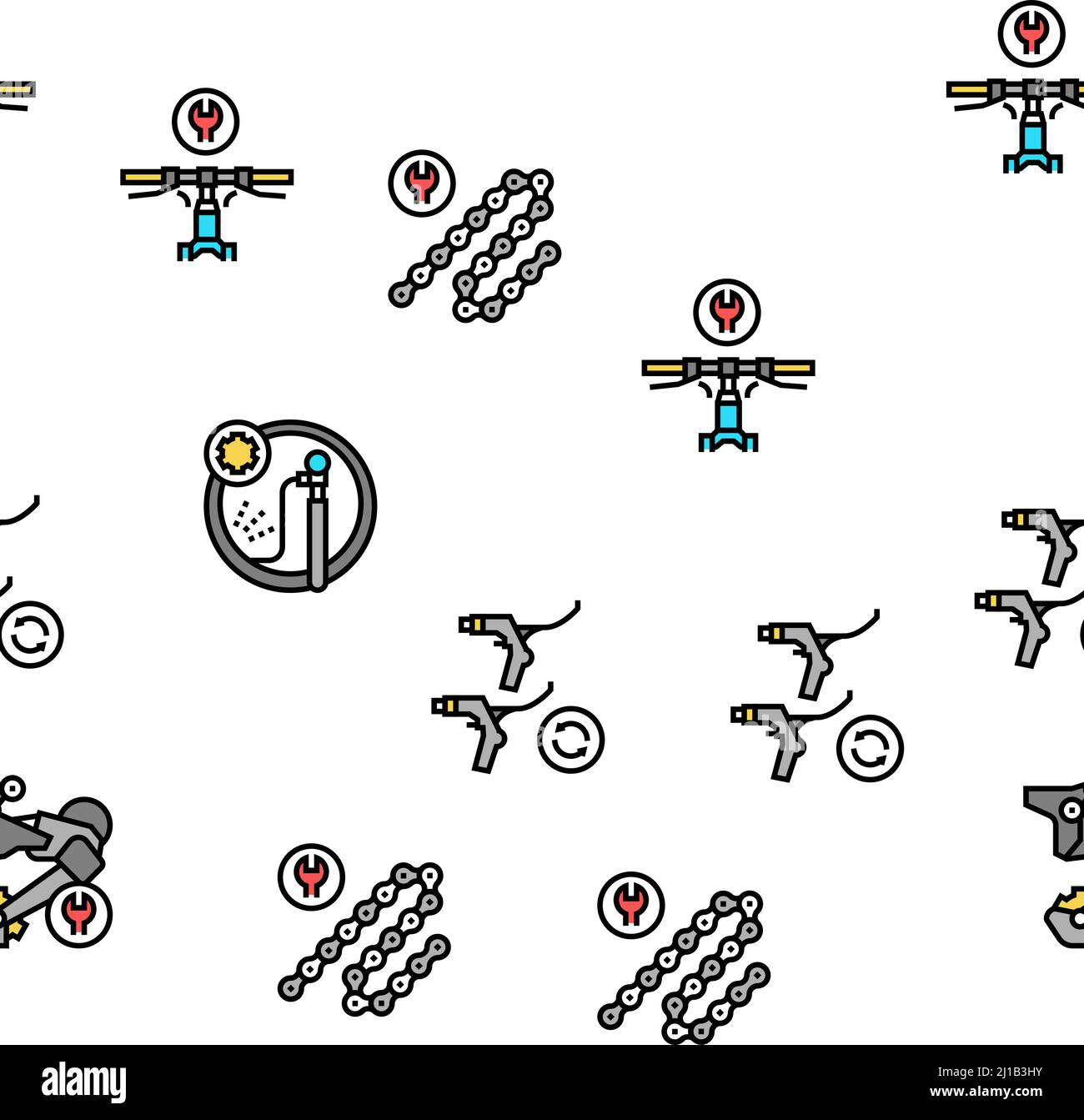 Bike Repair Service Vector Seamless Pattern Stock Vector Image & Art ...