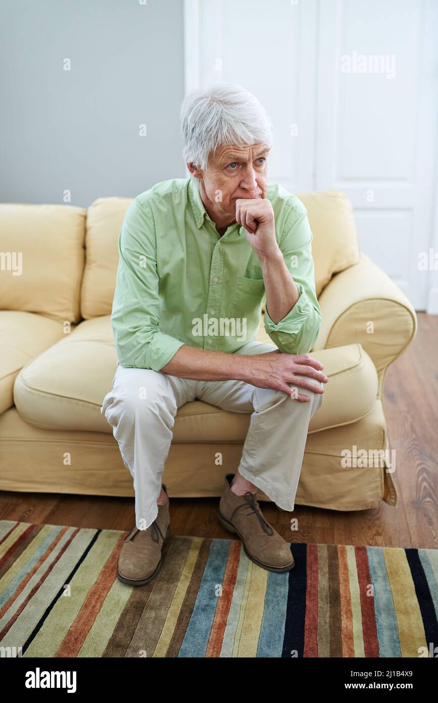 Old man deep in thought hi-res stock photography and images - Alamy