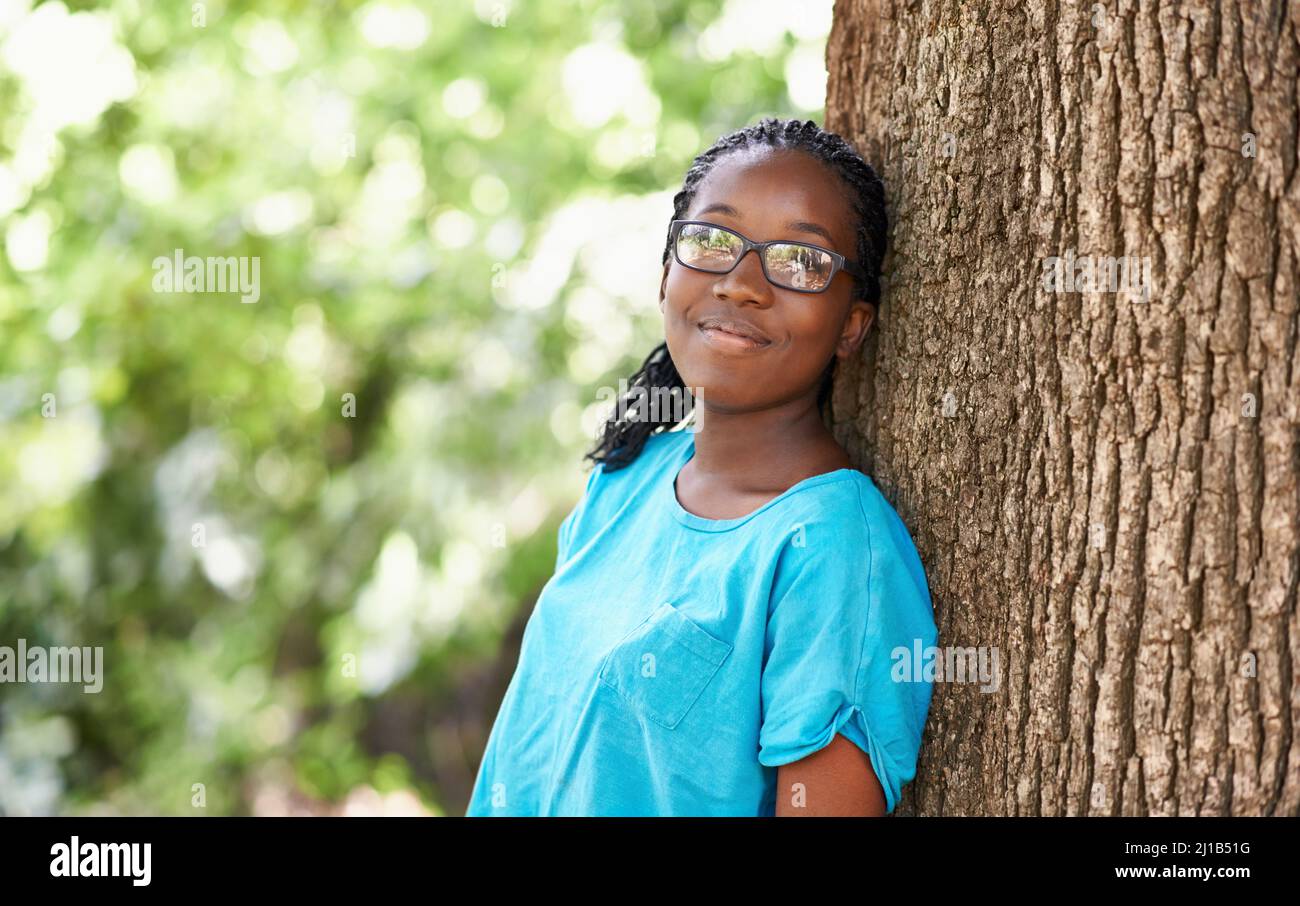 Teen girl portrait african glasses hi-res stock photography and images ...