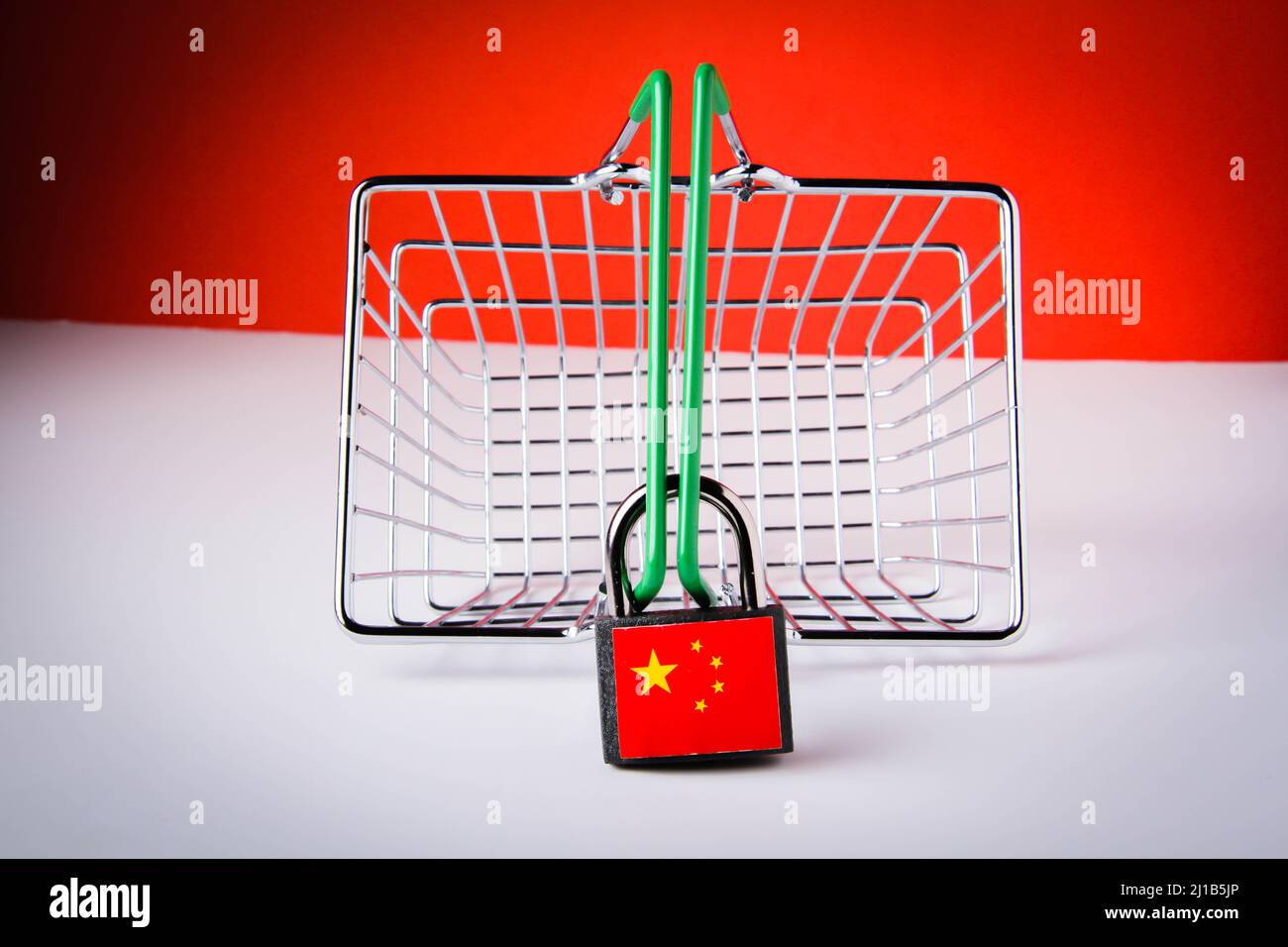 Chinese icon with china sanctions closed ban. Business finance ...