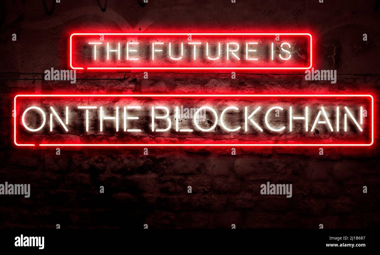 Blockchain Conceptual Neon Graphic Decentralized Web 3.0 Stock Photo ...