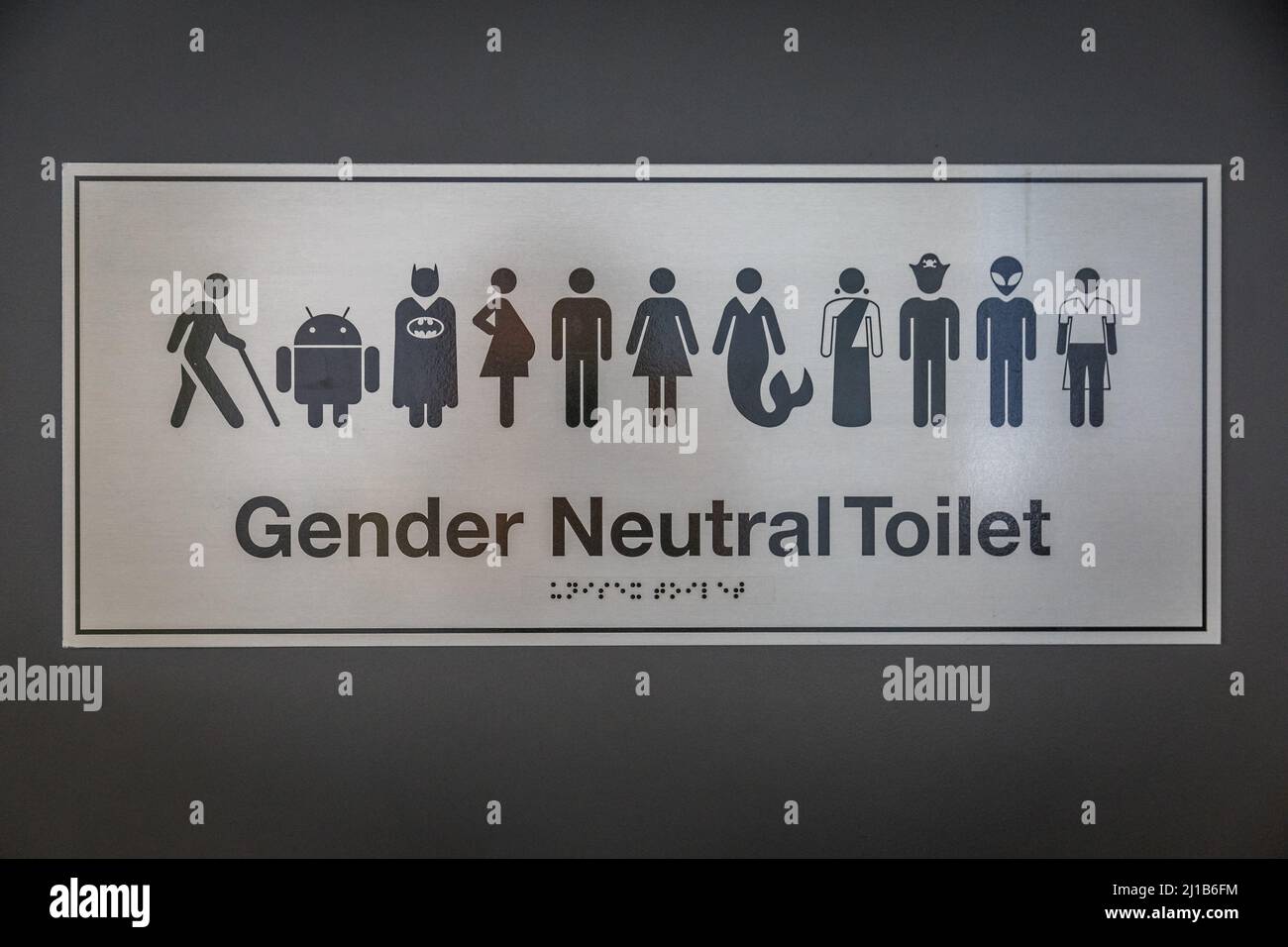 HUMOROUS SIGN FOR GENDER-NEUTRAL RESTROOMS IN THE GOOGLE HEADQUARTERS ...