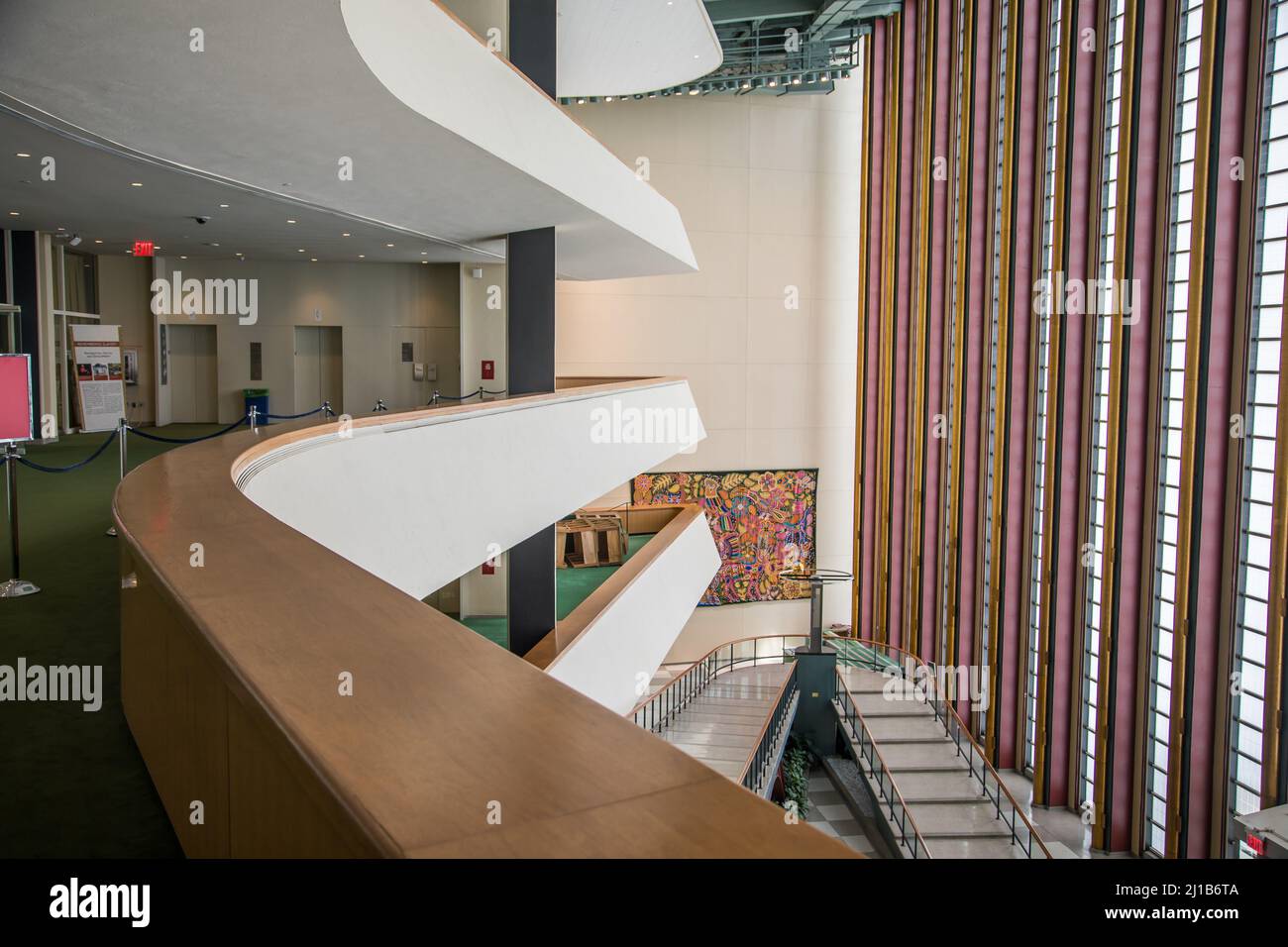 ENTRANCE HALL IN THE UNITED NATIONS ORGANIZATION HEADQUARTERS IN NEW ...