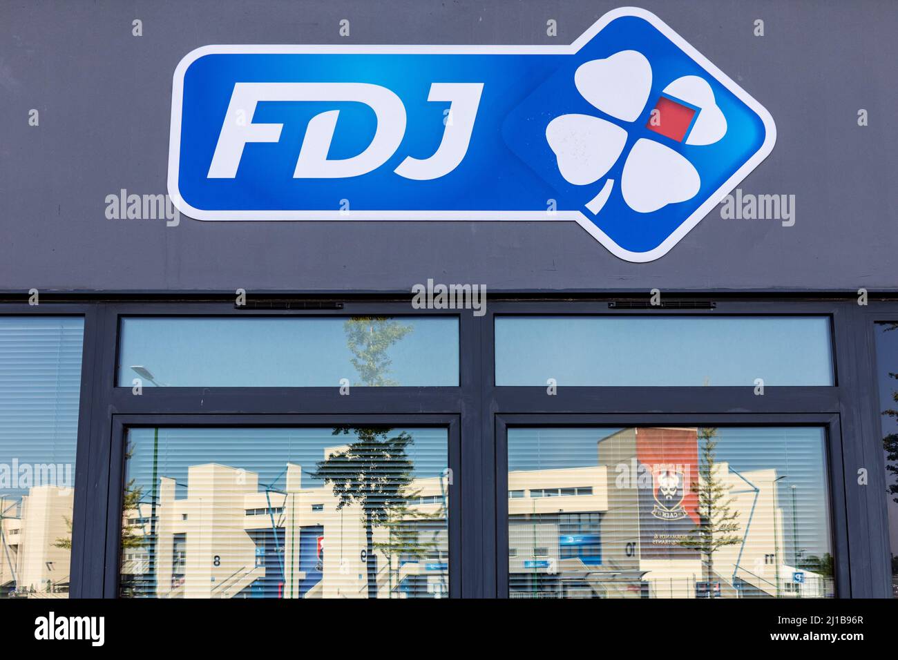 BOUTIQUE OF THE FRANCAISE DES JEUX (FDJ), LOTTO, GAME CARDS, IN FRONT ...