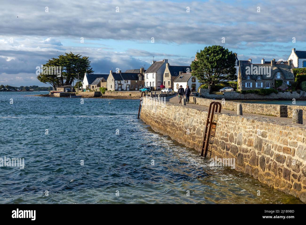 THE BRIDGE AND SAINT-CADO ISLAND, BELZ, MORBIHAN, BRITTANY, FRANCE ...