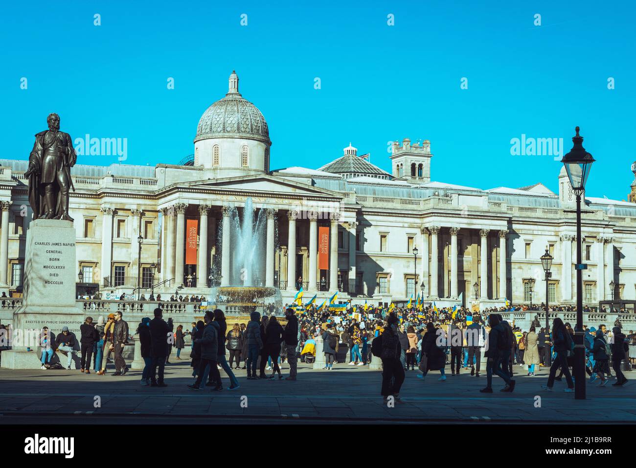 Trafalgar Square - Ukraine War Protest Stock Photo - Alamy