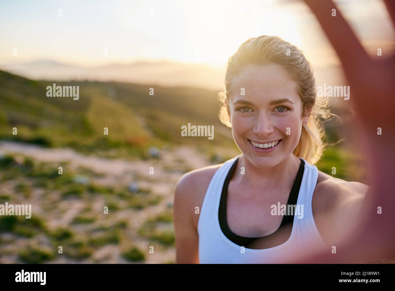 Beautiful scenery woman exercise hi-res stock photography and images ...