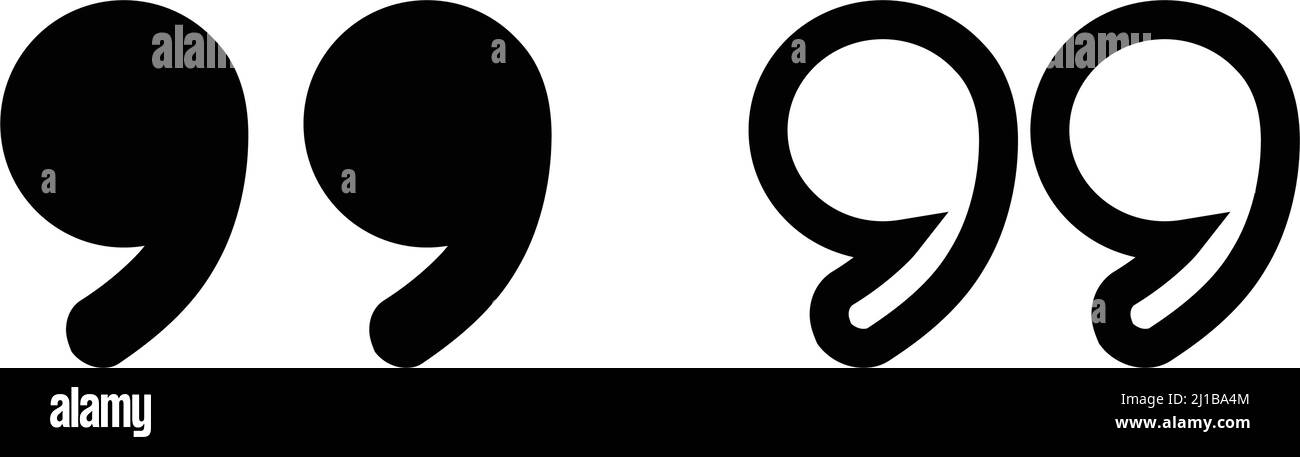 Icon set of double quotation marks. Quotation mark icons. Editable ...