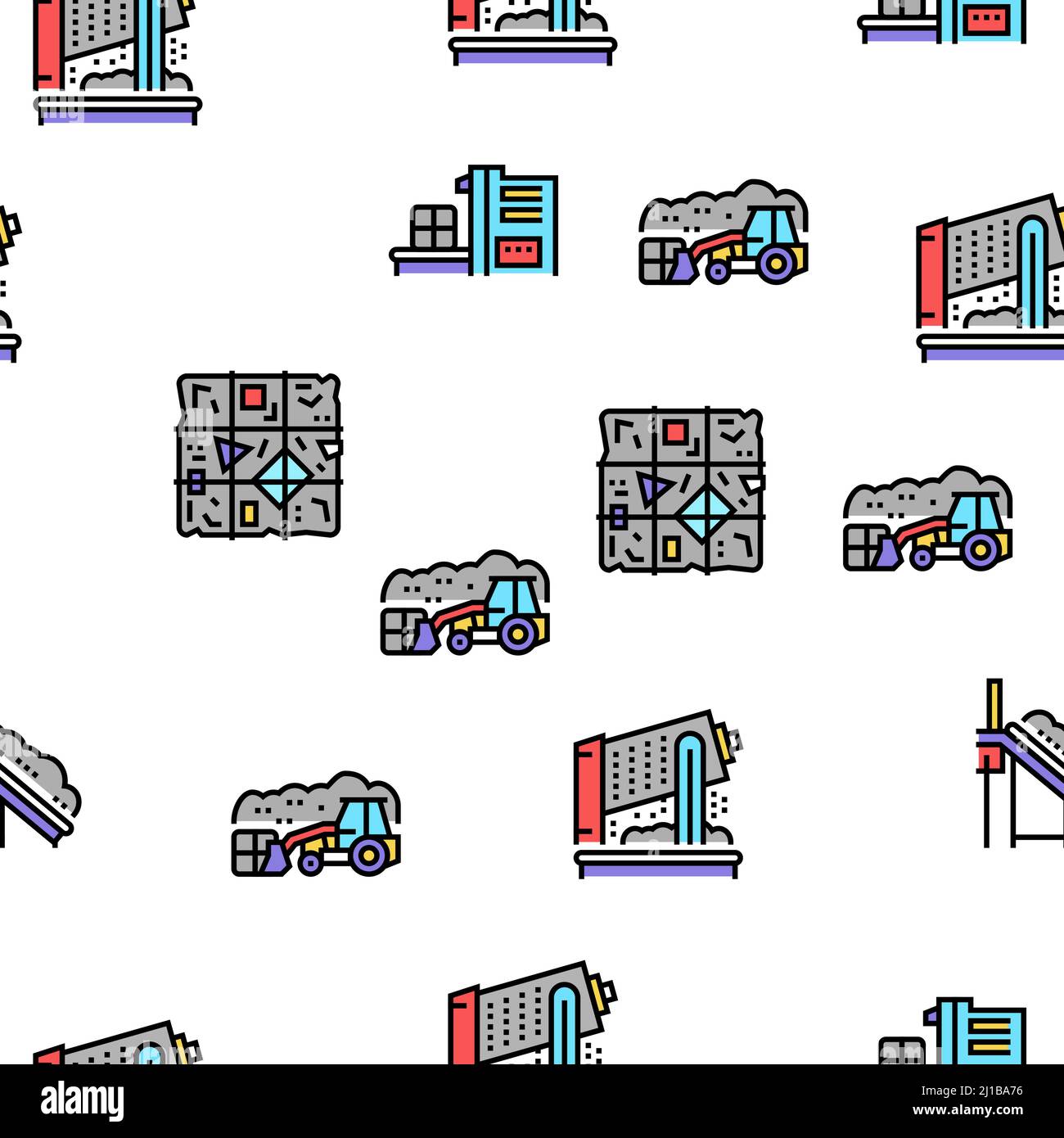 Factory Garbage Waste Vector Seamless Pattern Stock Vector Image & Art ...