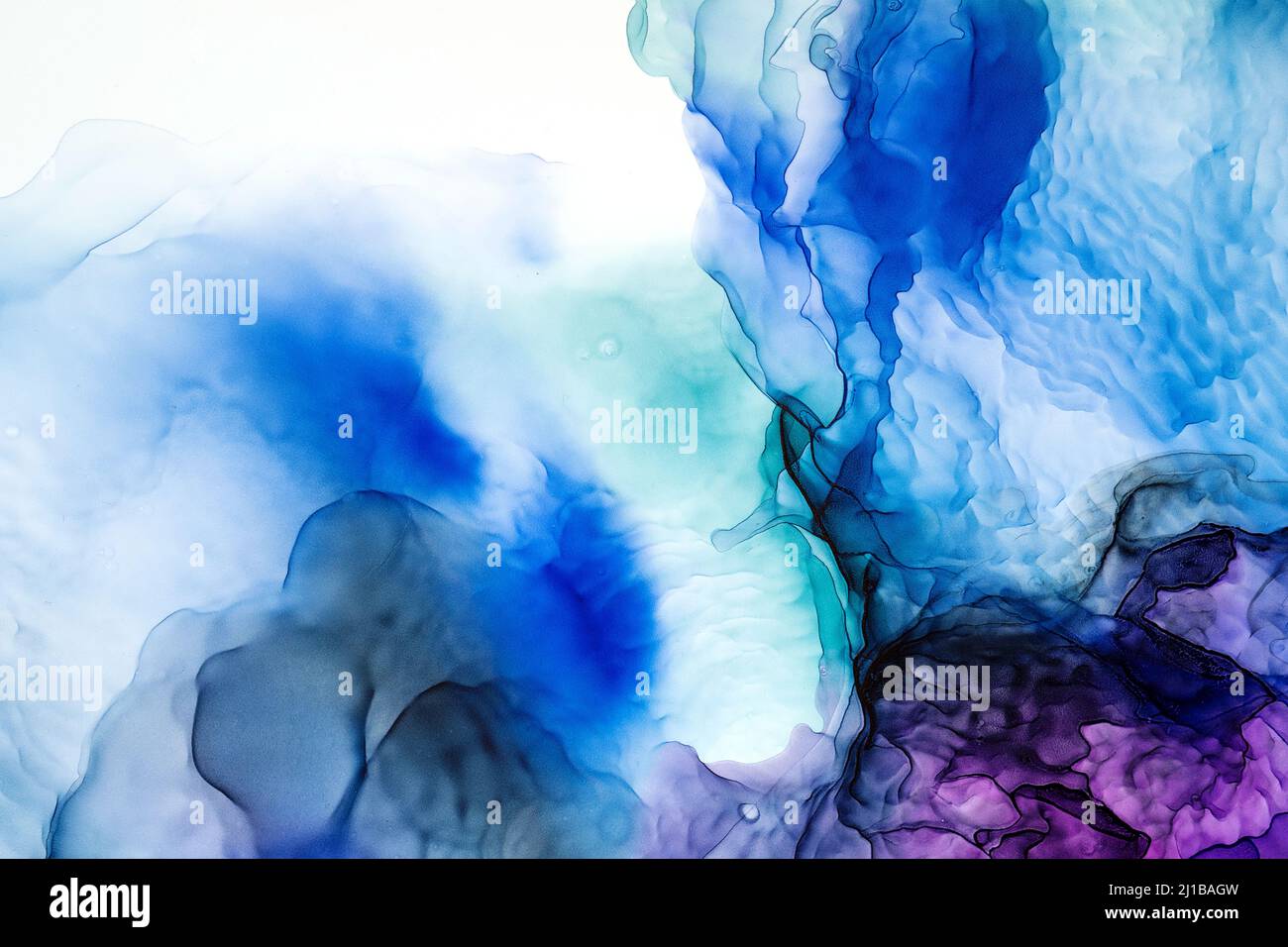 Translucent Alcohol ink on white backdrop. Abstract smudges and stains ...