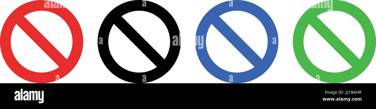 A set of stop mark icons. Prohibitions and regulations. Editable ...