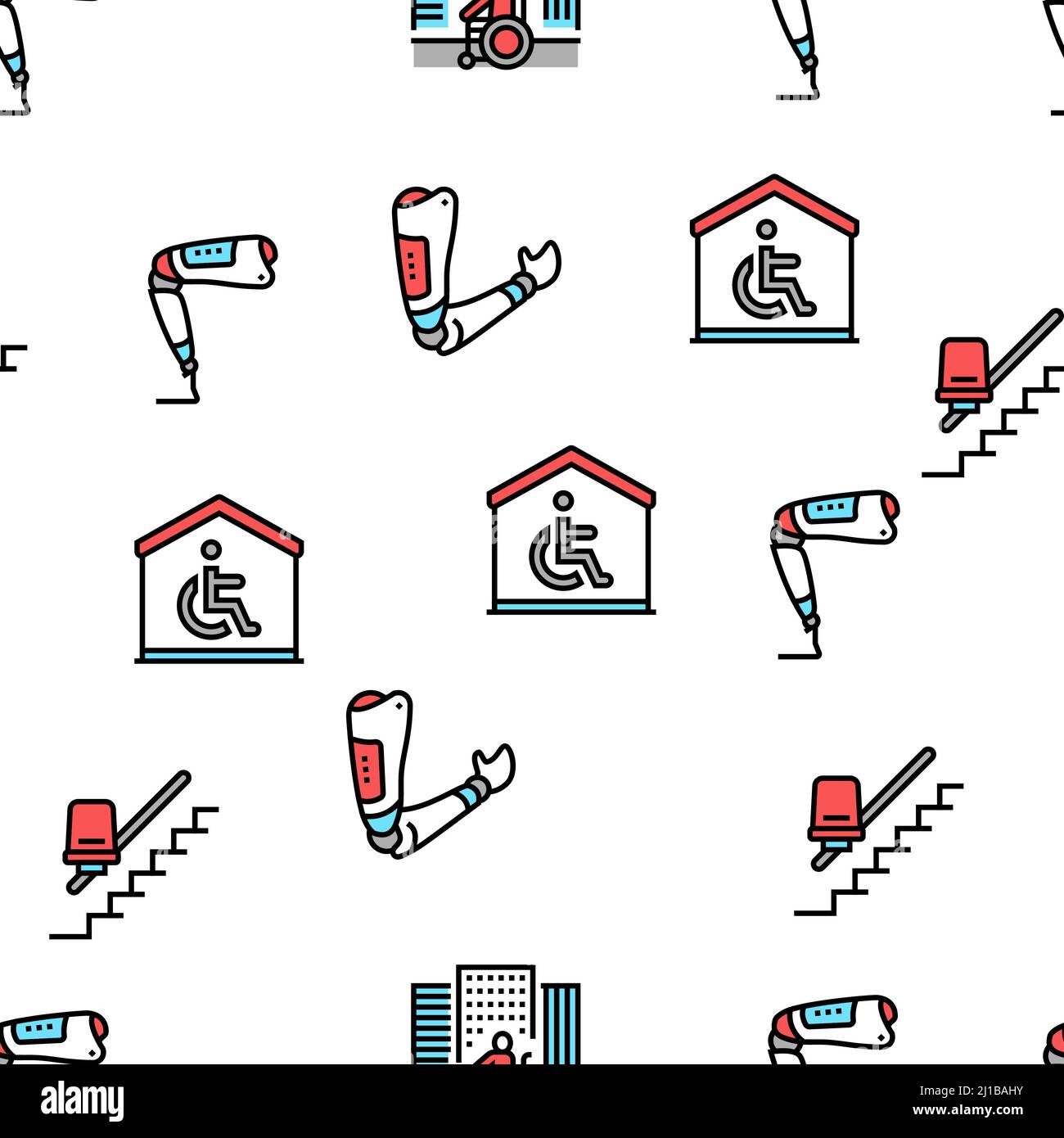 Disability Technology Vector Seamless Pattern Stock Vector Image & Art ...