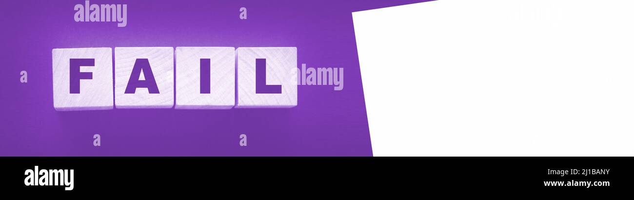 FAIL Word text Written In Wooden Cube blocks on black background ...