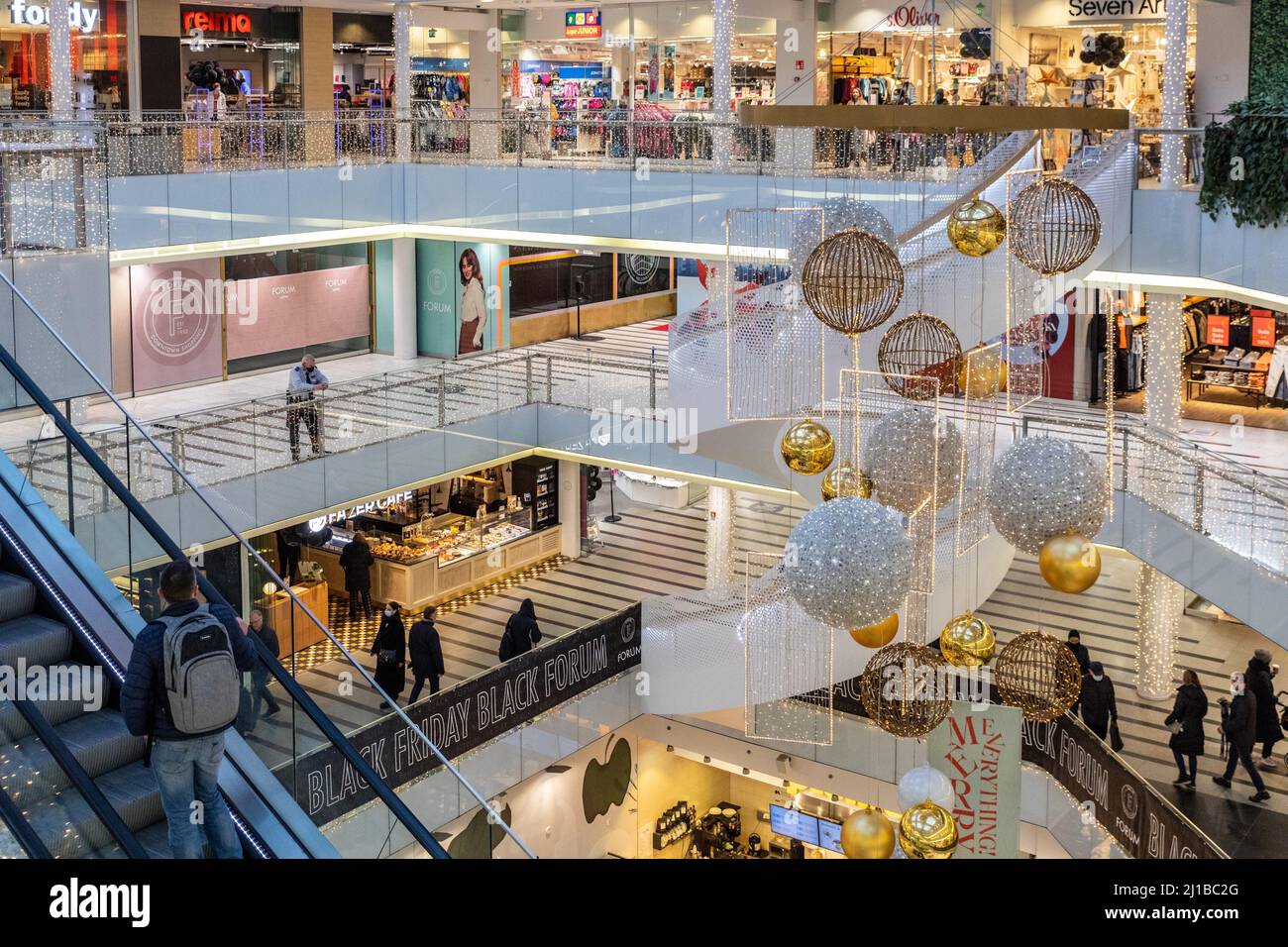 FORUM SHOPPING MALL DURING THE CHRISTMAS HOLIDAYS, HELSINKI, FINLAND ...