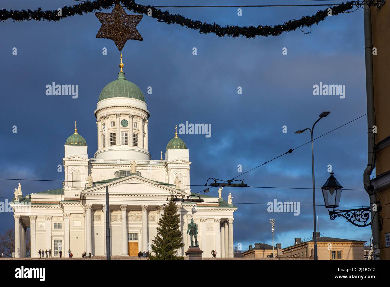 THE LUTHERAN CATHEDRAL WITH THE GREEN DOME OF ITS BELL TOWER ,HELSINKI ...