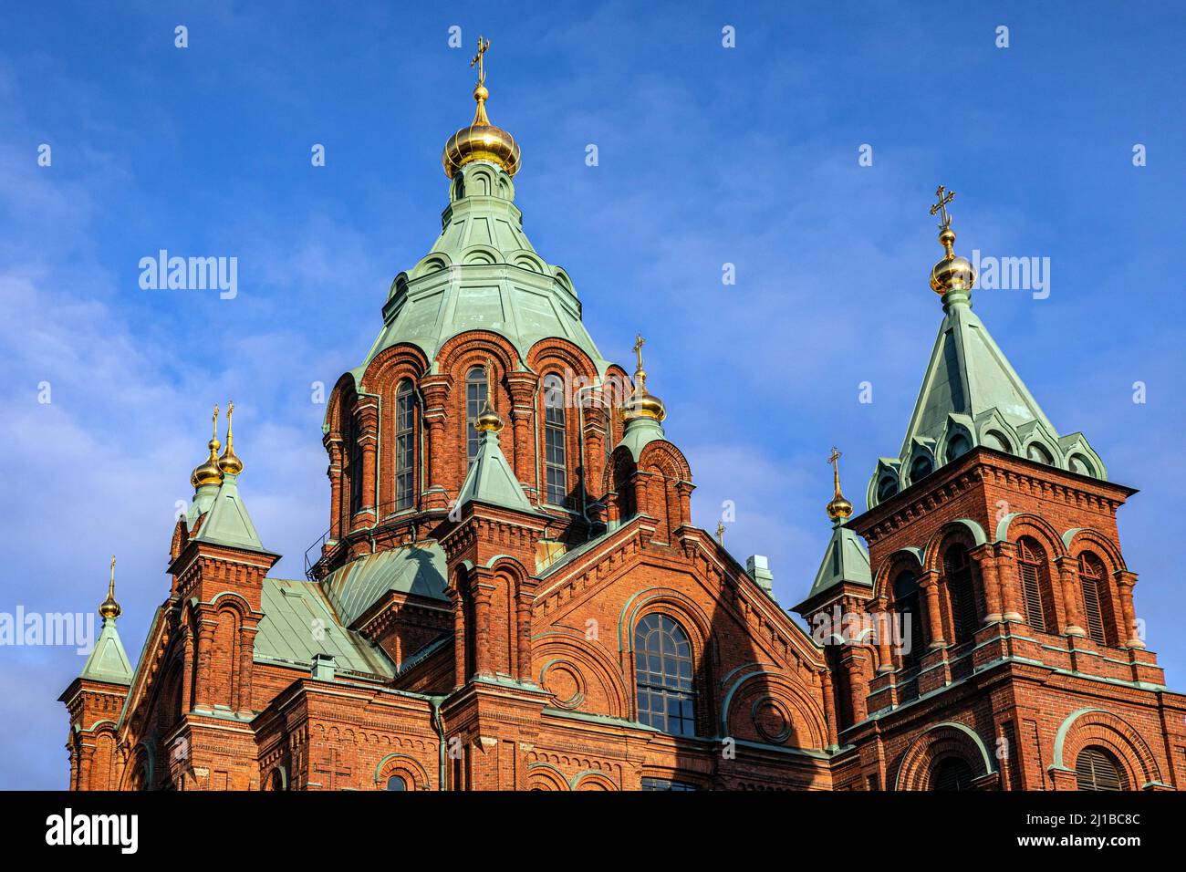 THE BELL TOWERS OF THE USPENSKI CATHEDRAL, THE CENTER OF THE FINNISH ...