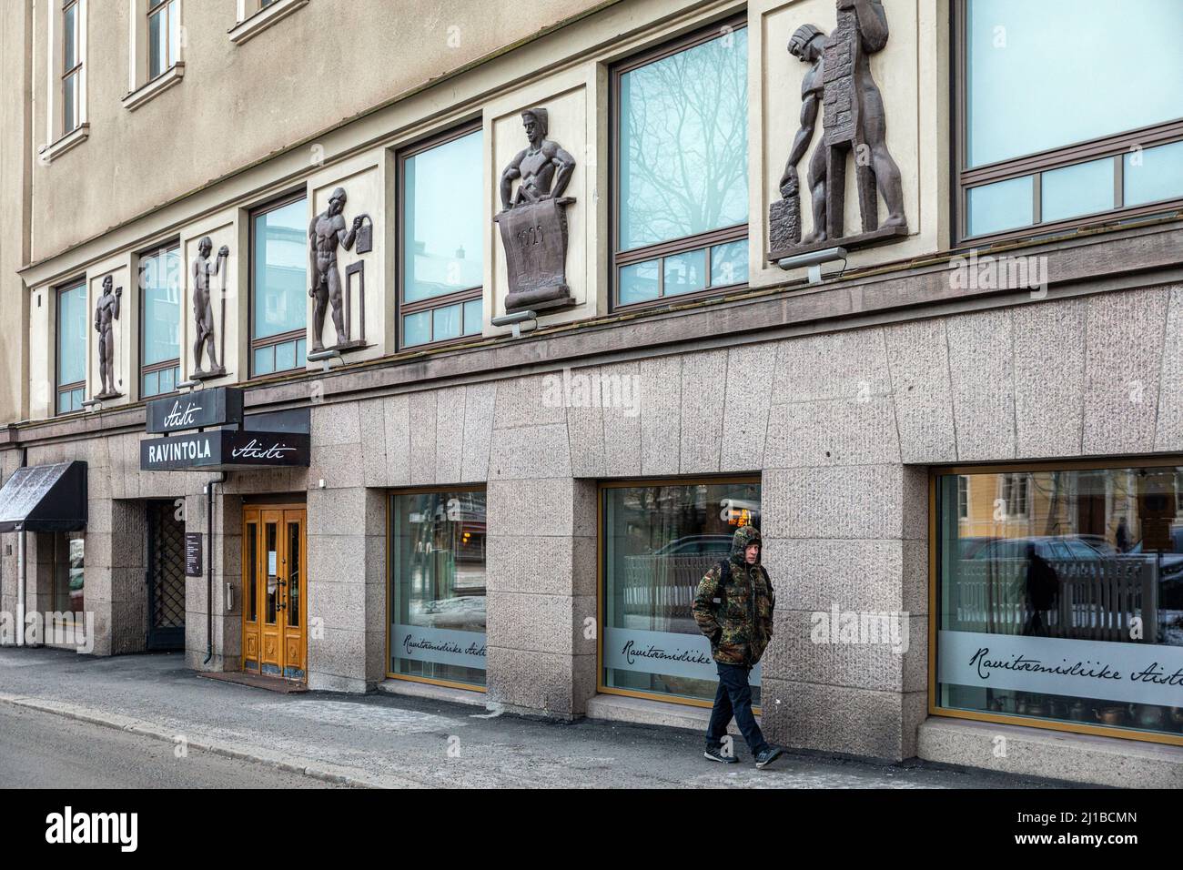 FACADE OF THE TAMPERE WORKERS' HALL WHICH HOUSES THE LENIN MUSEUM, THE ...