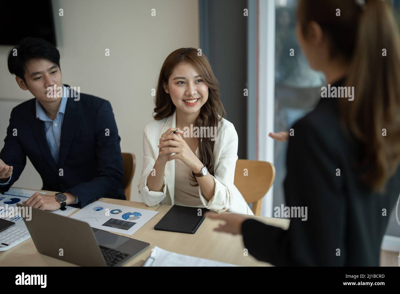 Diverse business workgroup designers team with asian woman leader ...