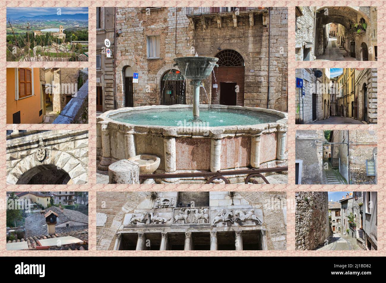 A photo collage of Narni, a medieval town overlooking the splendid ...