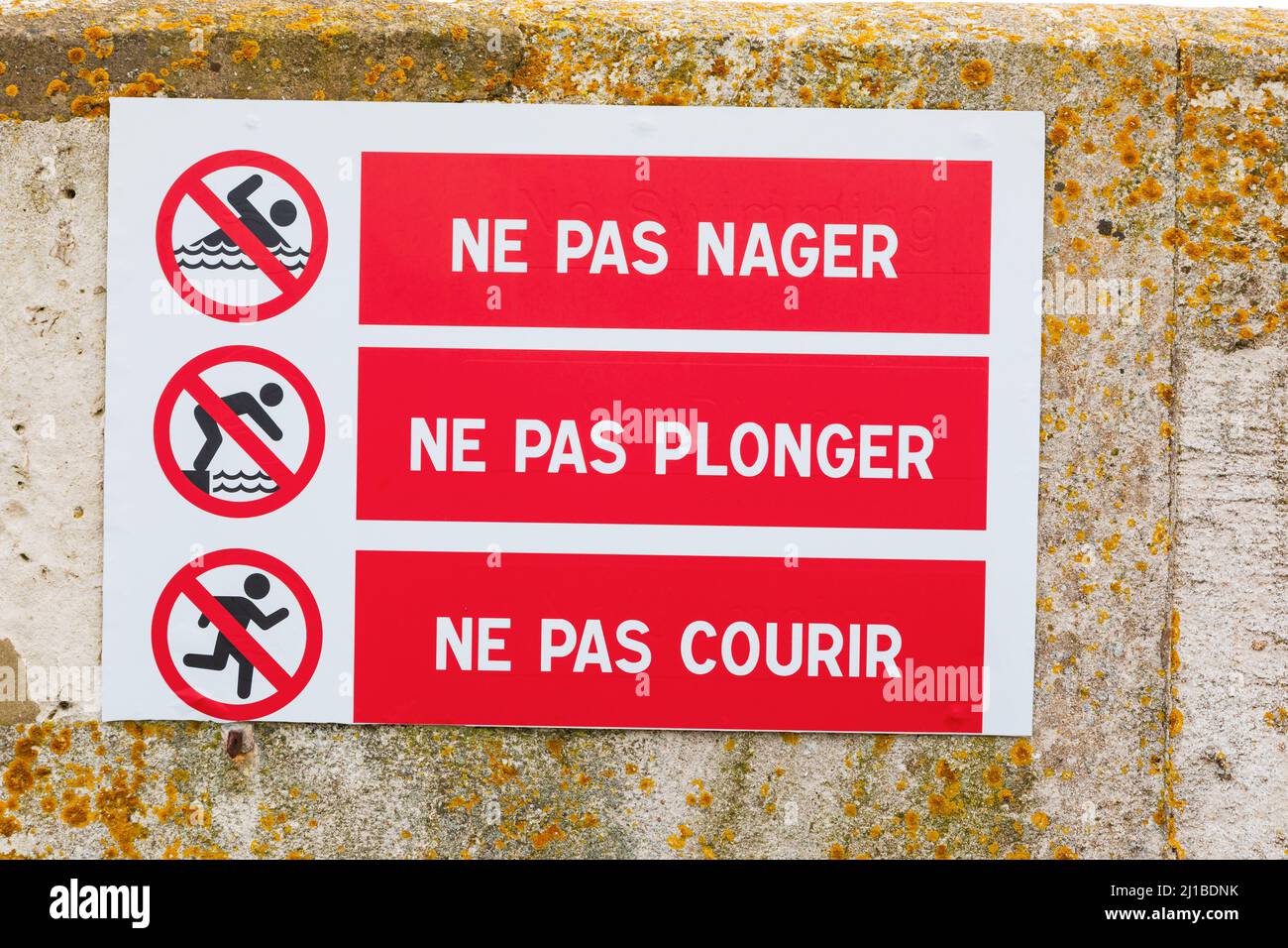 No Running Sign In Water