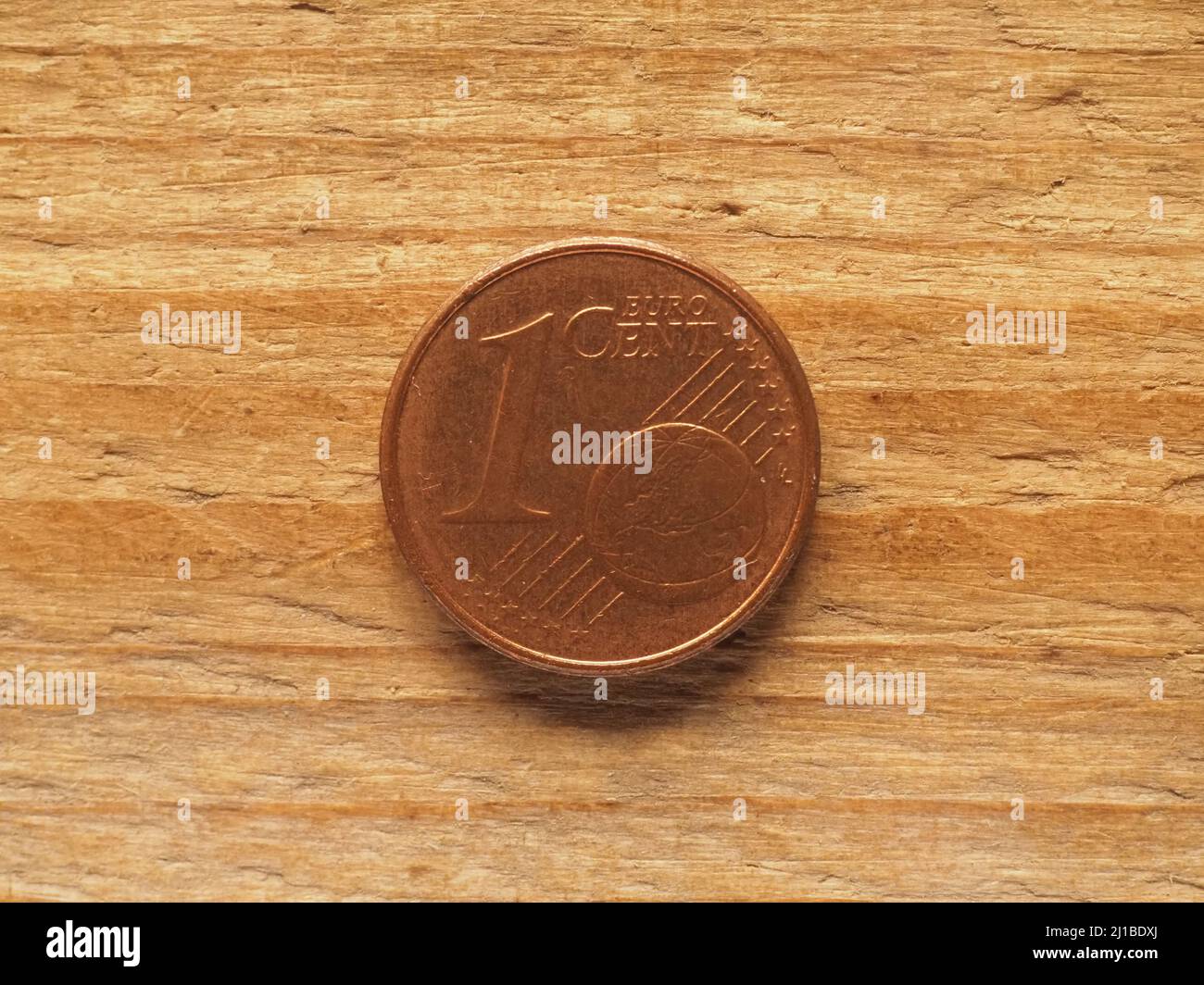 one cent coin common side, currency of the European Union Stock Photo ...
