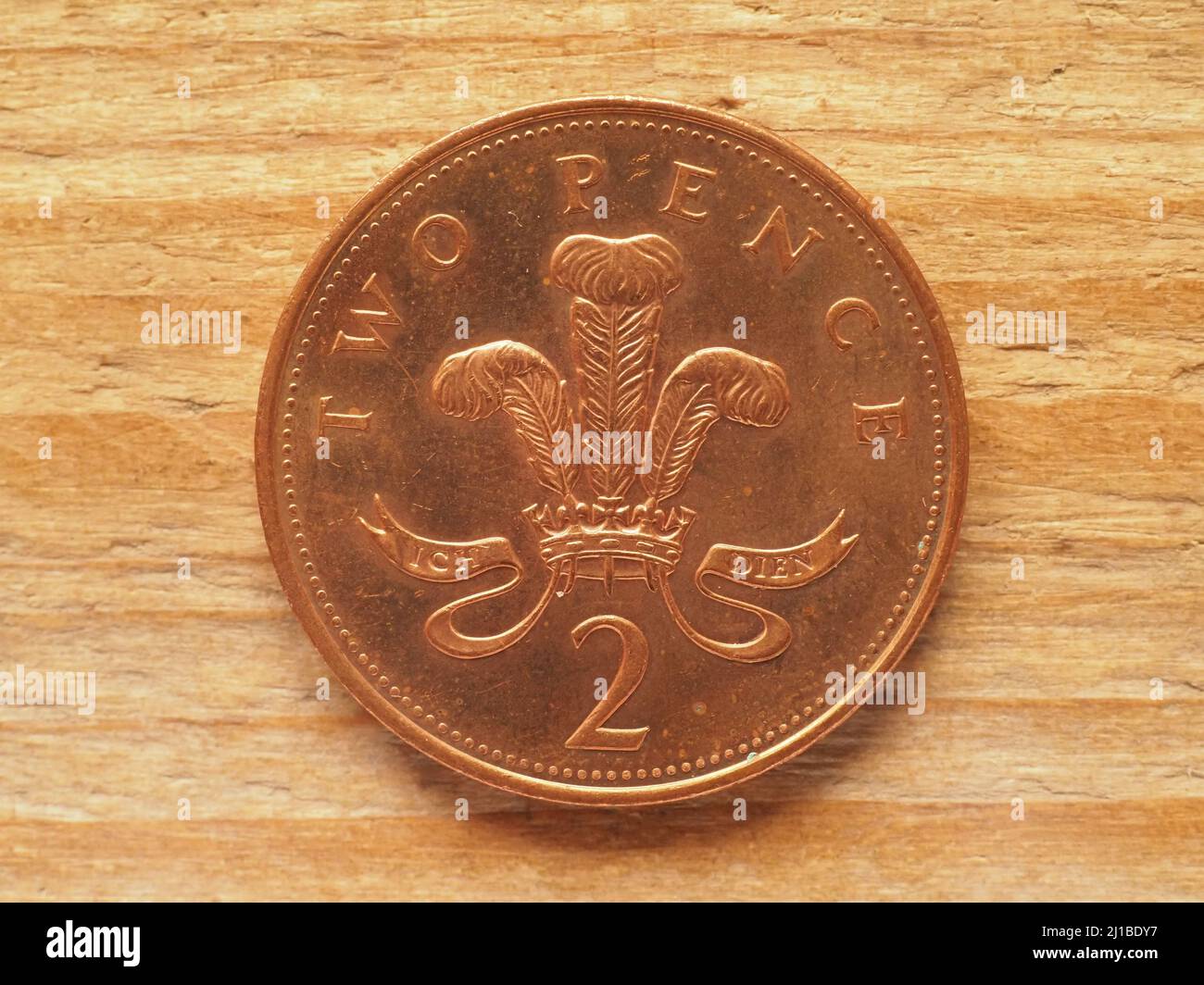 two pence coin reverse side, currency of the United Kingdom Stock Photo ...