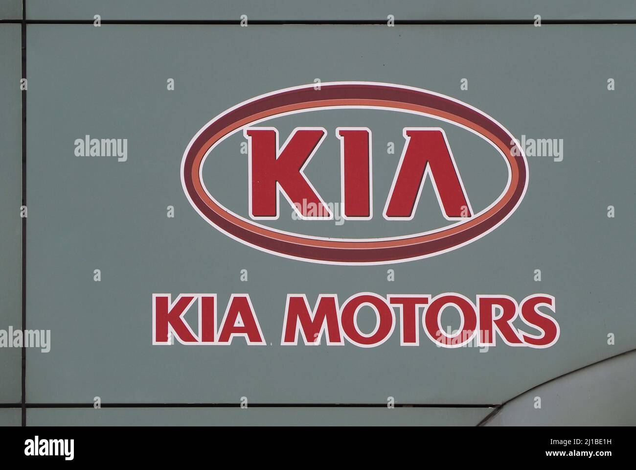 SEOUL, SOUTH KOREA - CIRCA FEBRUARY 2022: Kia Motors car dealer ...