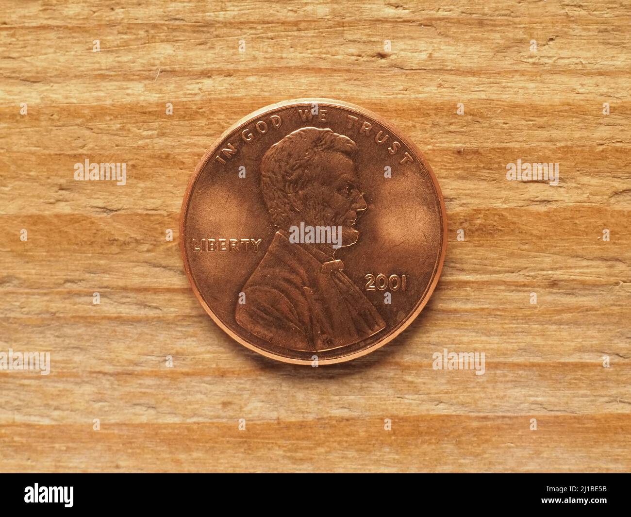 one cent coin, obverse side showing Lincoln portrait, currency of the ...