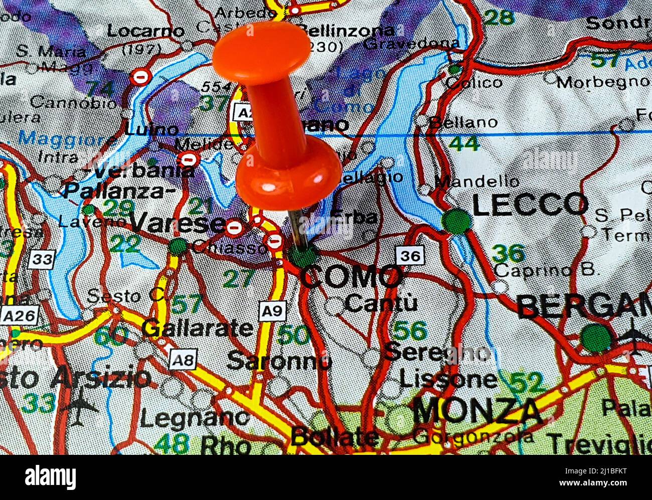 Map of como italy hi-res stock photography and images - Alamy